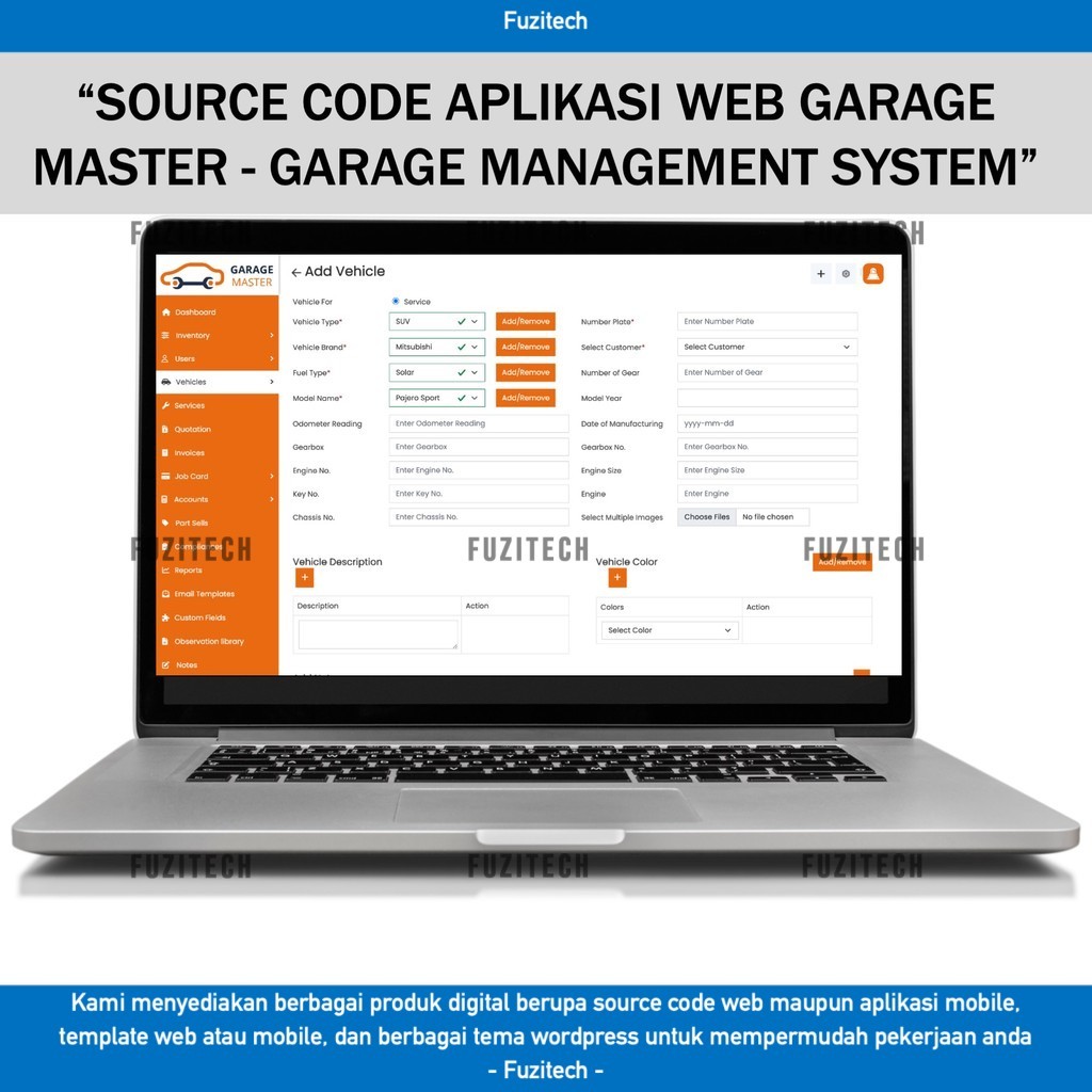 Jual SOURCE CODE APLIKASI WEB GARAGE MASTER - GARAGE MANAGEMENT SYSTEM D5 FUZITECH | Shopee ...