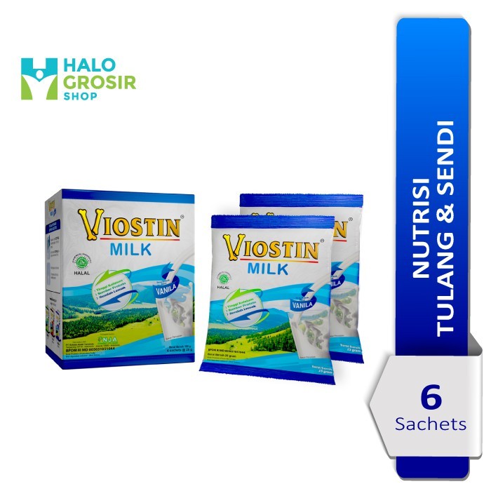 Jual (1 Box isi 6 Sachet) Viostin Milk Rasa Vanilla dan Rasa Coklat ...