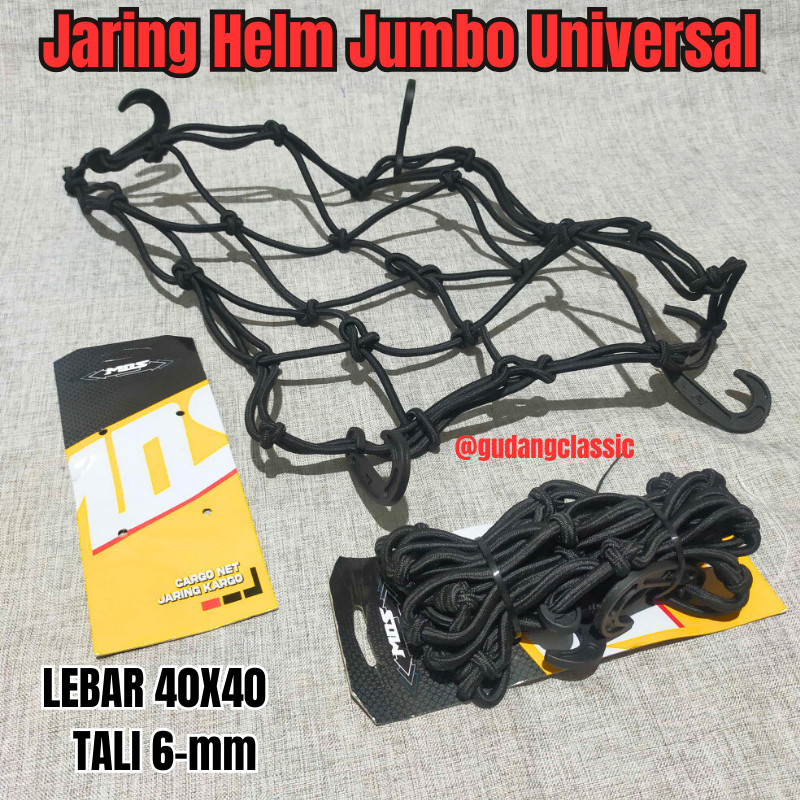 Jual Jaring Helm Jumbo Universal Touring Lebar 40x40 Diameter tali 6mm ...