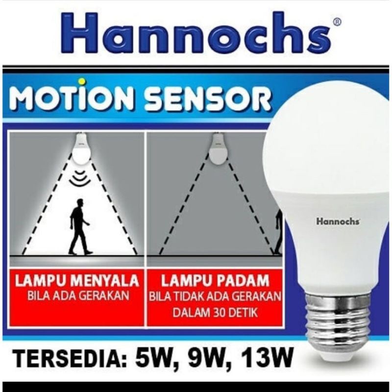 Jual Bola Lampu LED Hannochs Sensor Motion / Sensor Gerakan 5W / 9W ...