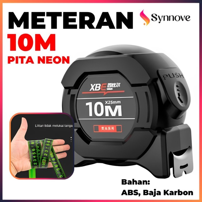 Jual Meteran 10 Meter Pita Neon Kunci Otomatis Meteran Tukang Measuring ...