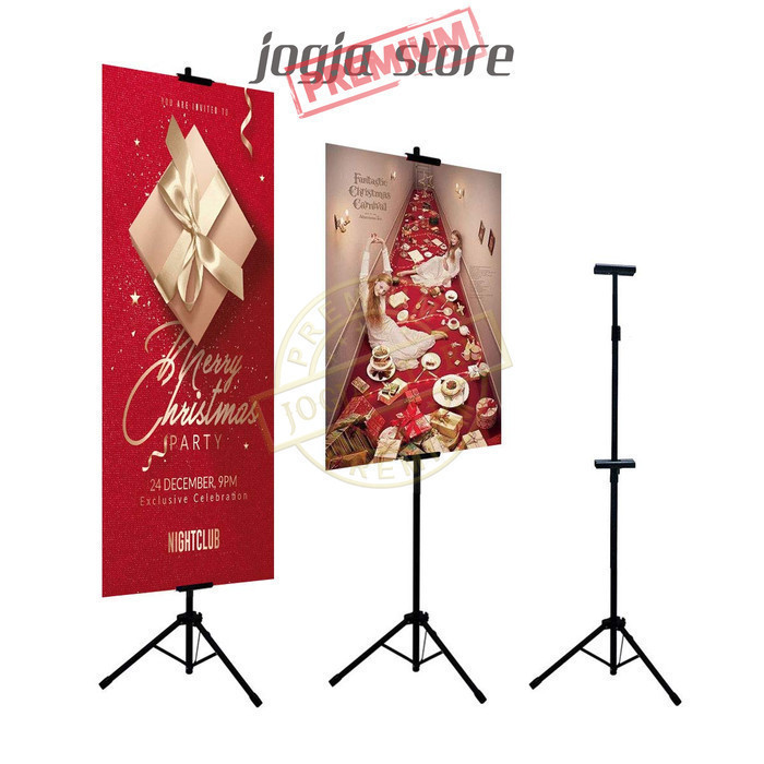 Jual Tripod Stand Banner Display Tiang Iklan Banner & Poster 2 Sisi ...