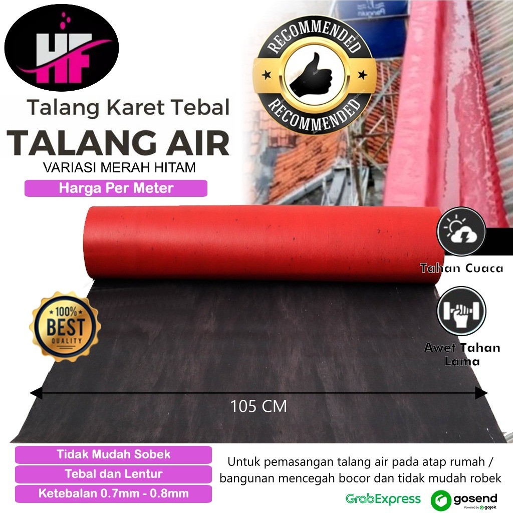 Jual Karpet Talang Air Anti Bocor 90cm 55cm 110cm Permeter Merah Hitam ...