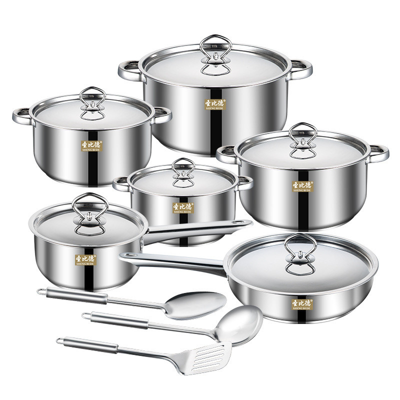 Jual 6PCS Stainless Steel Kitchen Cookware Set Soup Pot Cooking Pots ...
