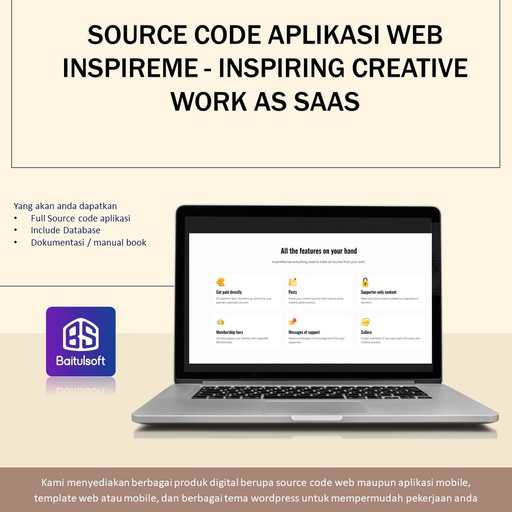 Jual SOURCE CODE APLIKASI WEB INSPIREME - INSPIRING CREATIVE WORK AS SAAS | Shopee Indonesia
