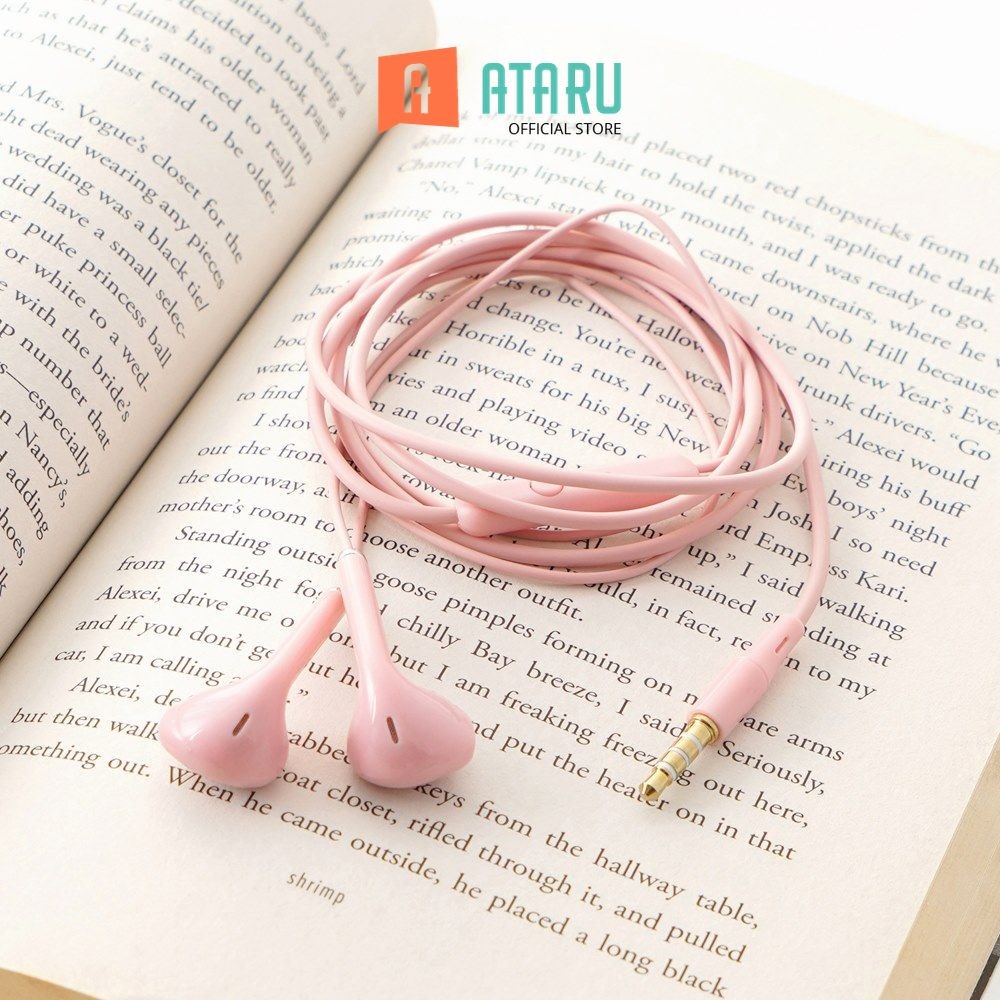 Jual Ataru Basic Earphone - Pink In Ear Headphones Kabel Headset ...