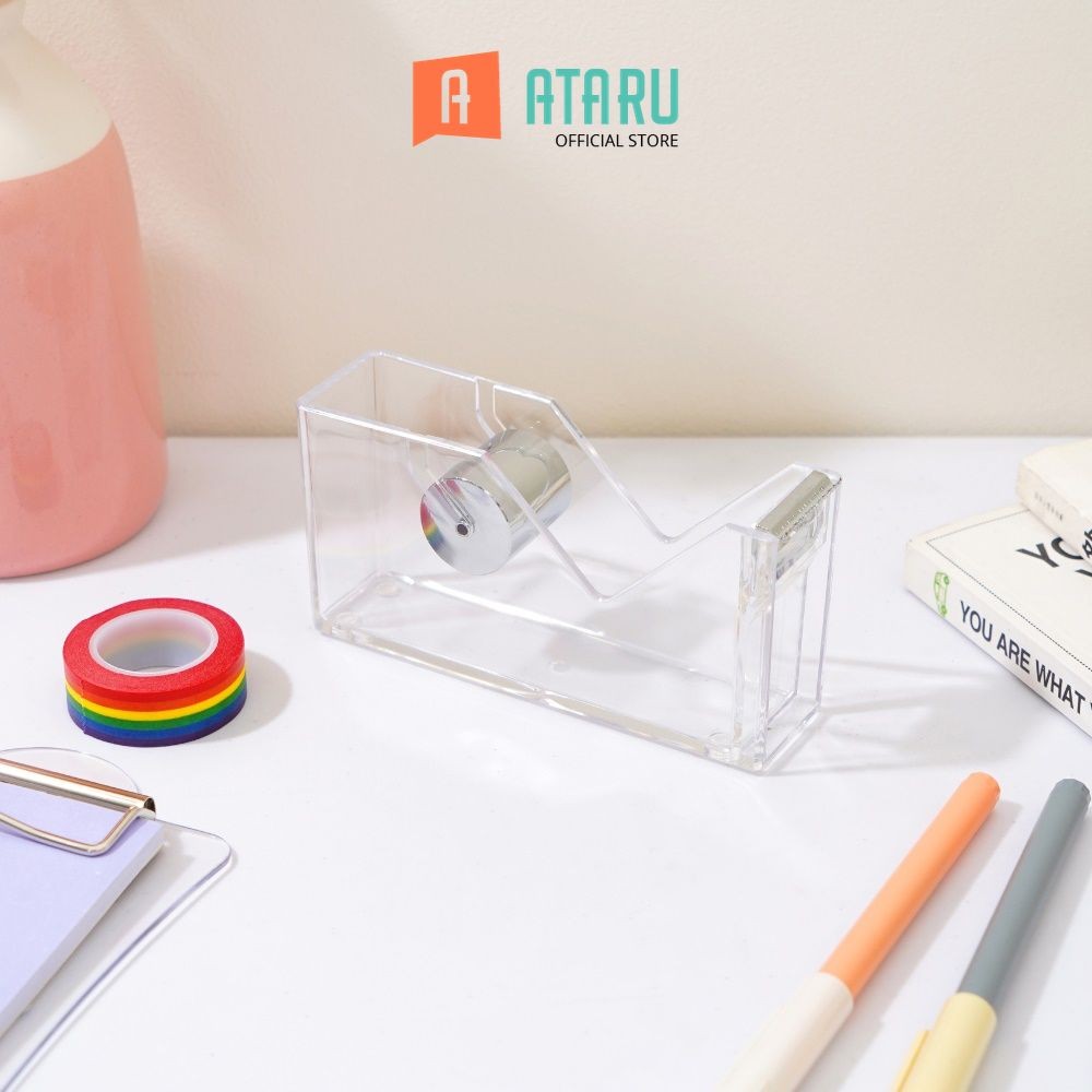 Jual Ataru Tape Dispenser - Silver Tempat Selotip Wadah Lakban Kecil ...