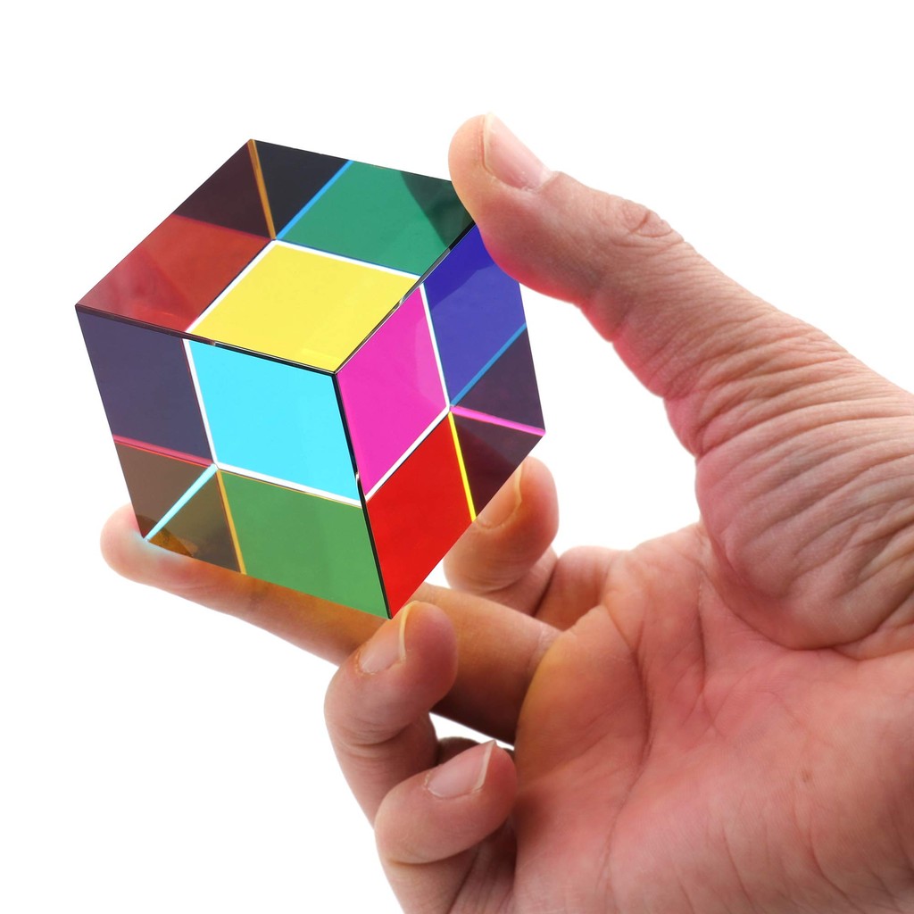 Jual 40mm (1.57 Inches) Color Cube Prism Three Primary Colors Popular ...