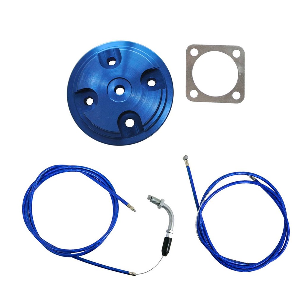 Jual Blue CNC Cylinder Head Cover & Throttle Line For 80cc Motorized ...