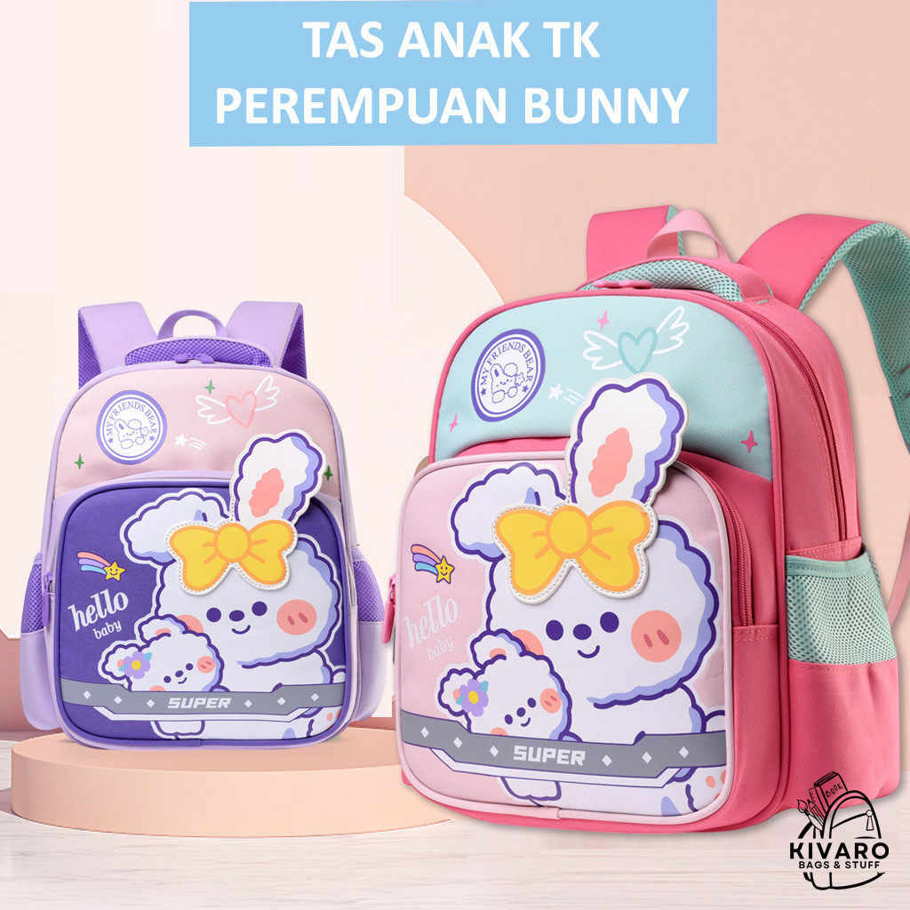 Jual Tas Ransel Sekolah Anak TK & SD Ukuran 35cm Motif Bunny & Bear ...