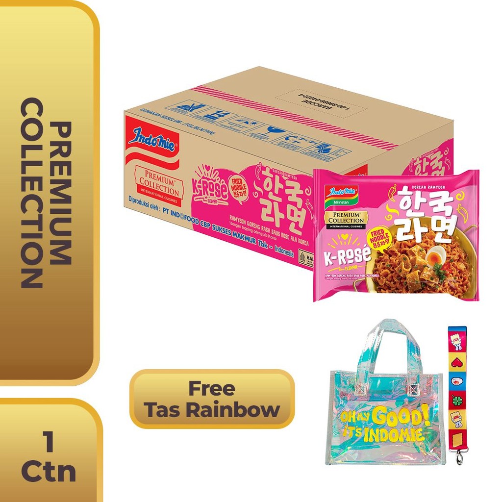 Jual 1 Dus isi 20 Pcs - Indomie Korean K-Rose + Free Rainbow Bag ...