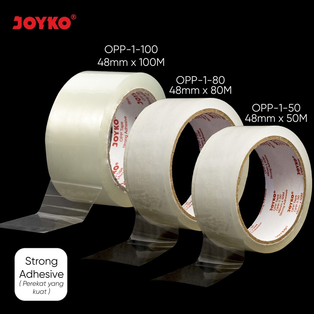 Jual Opp Tape Lakban Bening Joyko OPP-1-50M ~ 100M 48mm Strong Adhesive | Shopee Indonesia