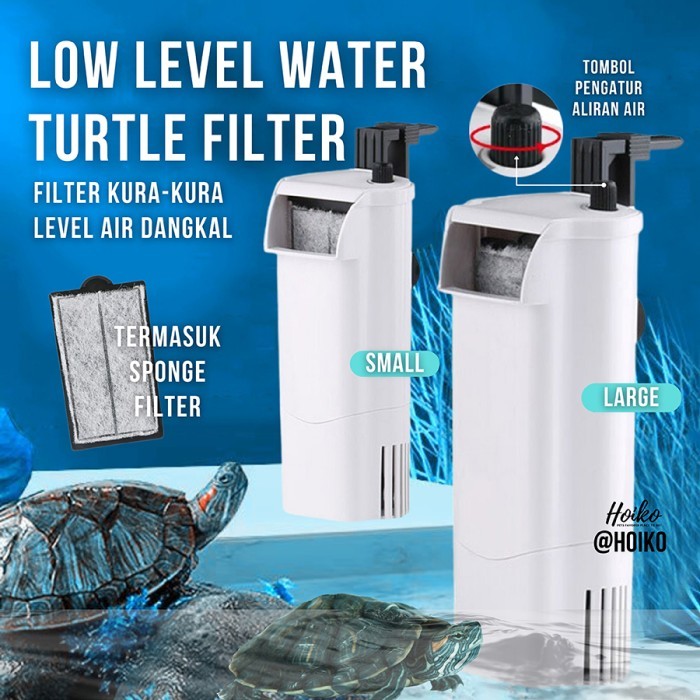 Jual Filter Air Dangkal Low Water Filter Tank Aquarium Kandang Bak Reptile Kura Kura Brazil ...