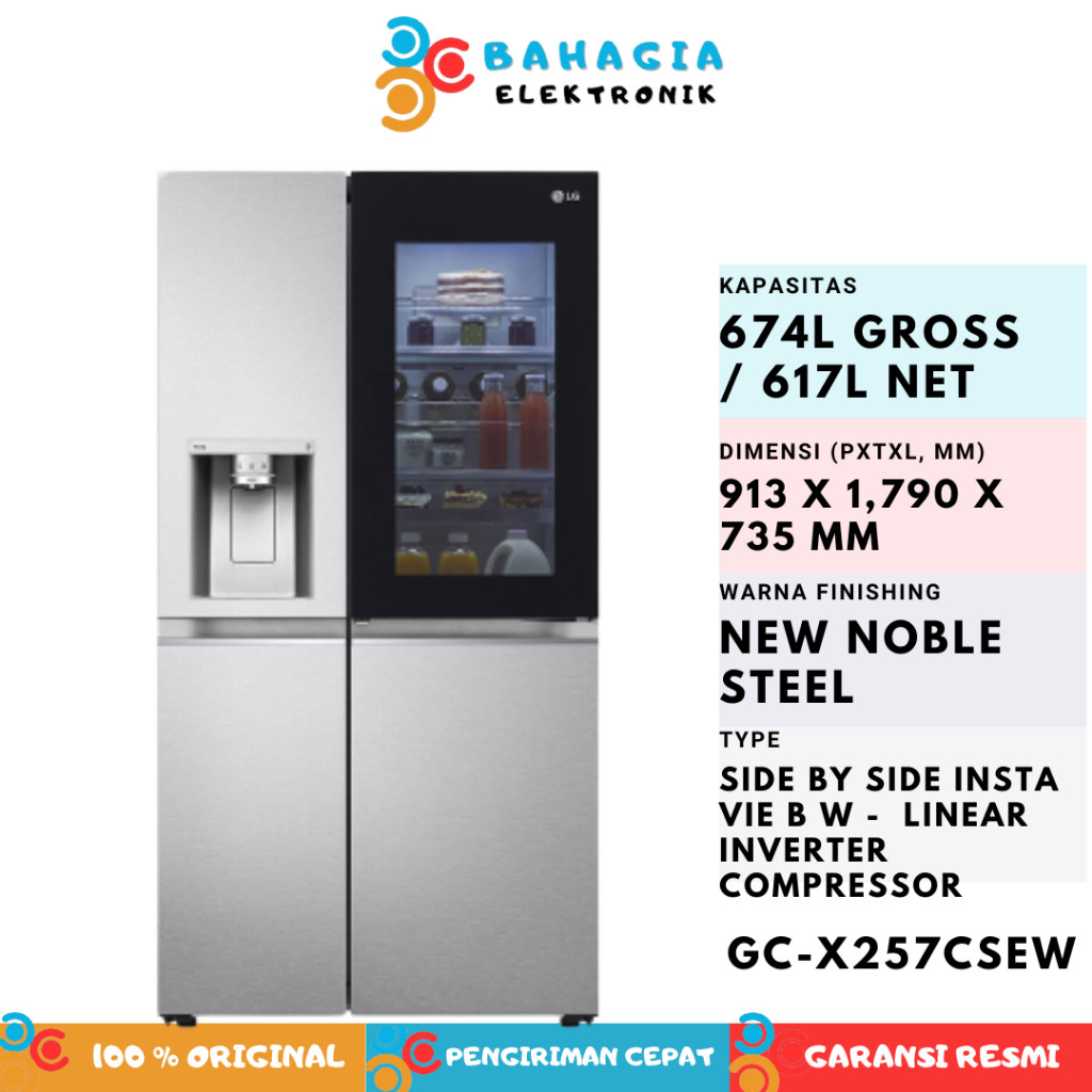 Jual LG GC-X257CSEW Kulkas InstaView Door In Door Linear Inverter | Shopee Indonesia