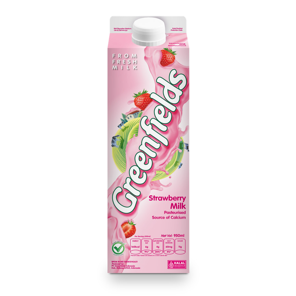 Jual [Special Price] Greenfields Fresh Milk Strawberry 950 mL - Susu ...