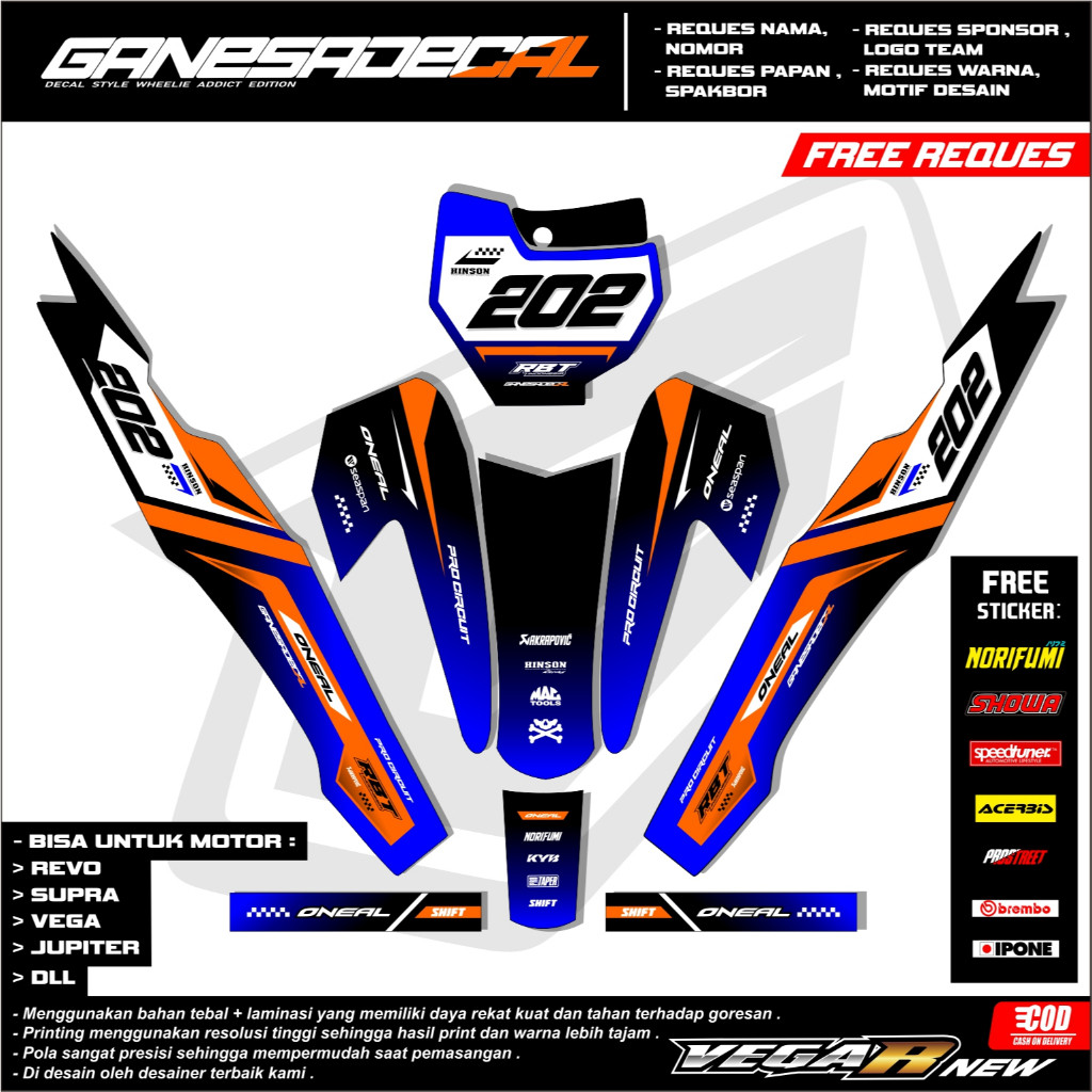Jual Striping Motor Rbt Bebek Modif Terbaru Supermoto Yz Crf Klx Kx Ktm ...
