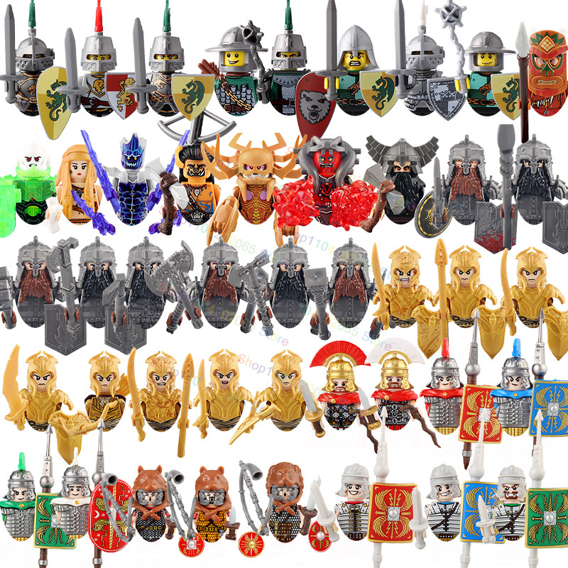 Jual MOC Medieval Castle Knights Rome Soldiers Building Blocks Military ...