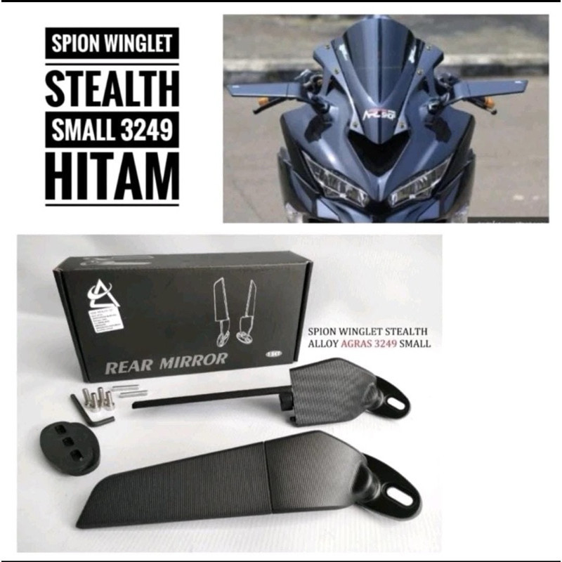 Jual SPION STEALTH WINGLET FULL CNC REAL MIRROR R15 R25 KAWASAKI CBR ...