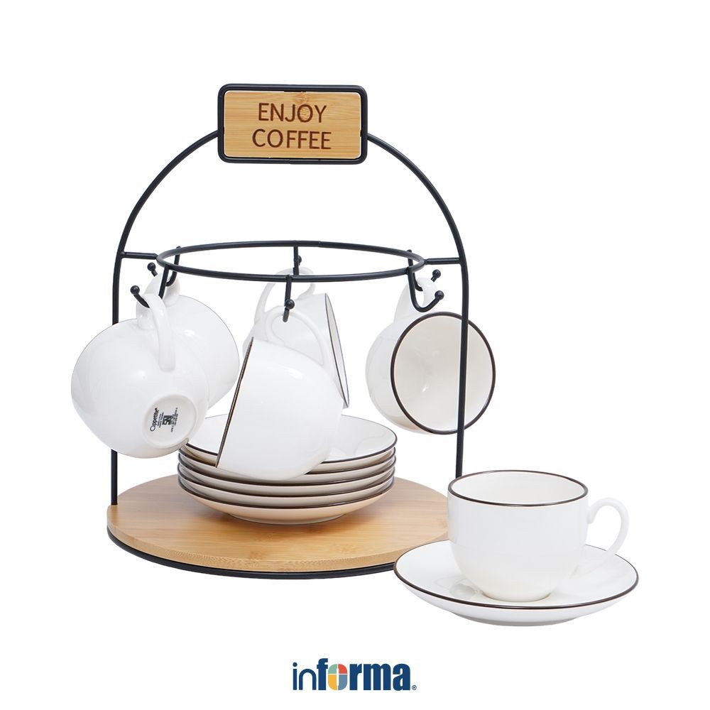Jual Informa Appetite Set 6 Pcs Minna Cangkir Dengan Saucer & Rak ...