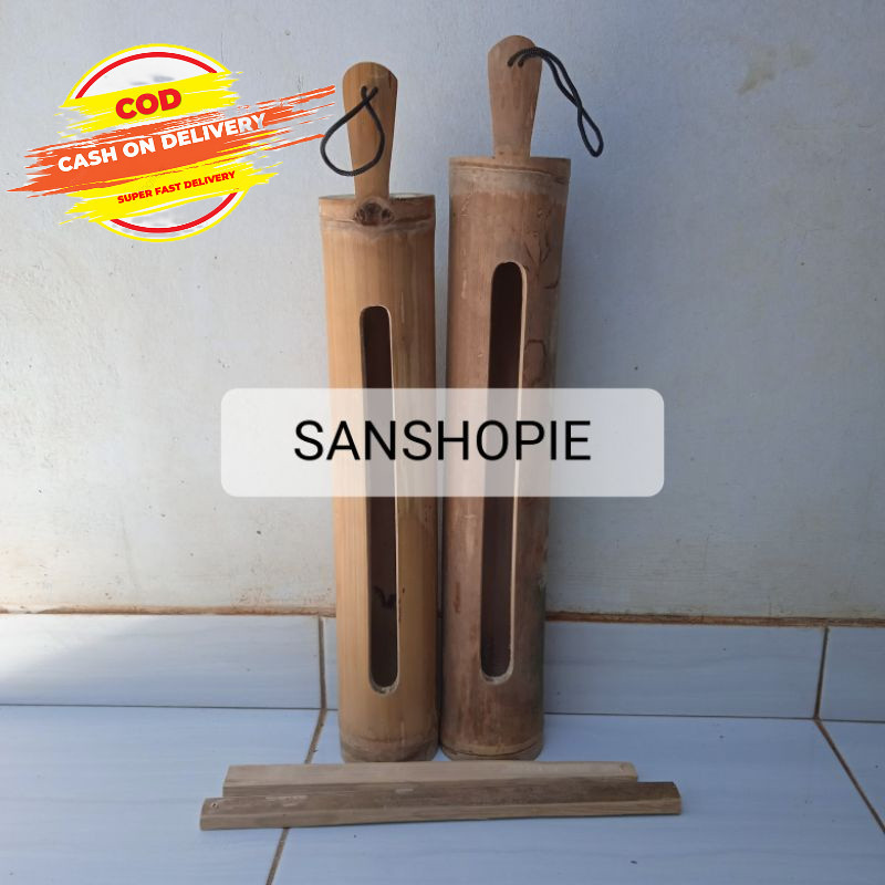 Jual Kentongan Bambu Alat Keamanan Pos Ronda 1 Set Ready | Shopee Indonesia