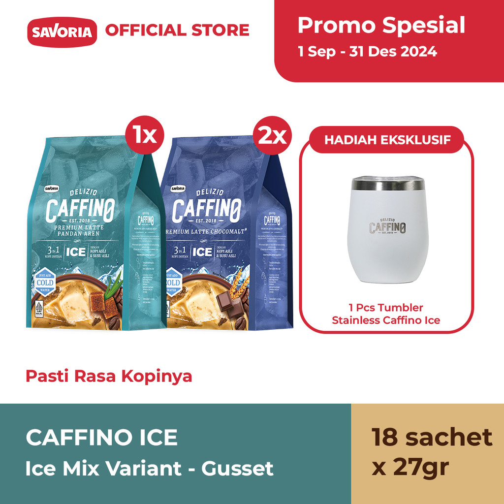 Jual Caffino Ice Mix Variants Gusset 18 Sachet x 27g + Stainless Mug ...