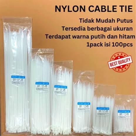 Jual Kabel Tali TIs-Ties Nylon Putih 10cm/15cm/20cm/25cm/30cm 1 Pack 100pcs | Shopee Indonesia