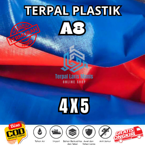 Jual BASMALLAH TANI Terpal A8 4x5 Meter Plastik Tebal Lipat Meteran Lembaran Korea Biru Murah ...