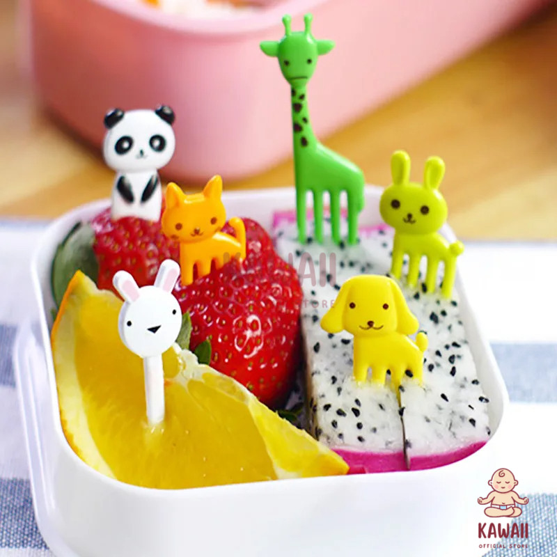 Jual KS Tusukan Bento Bekal Anak Garpu Buah Lucu Karakter Gemoy Jerapah ...