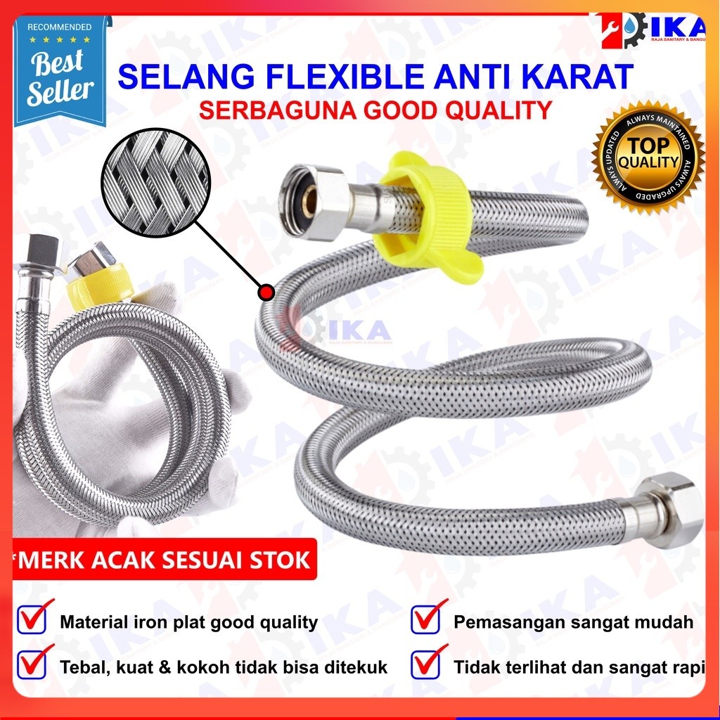 Jual Selang Fleksibel Anyam/ Selang Anyam Drat Kuningan/Selang Closet ...