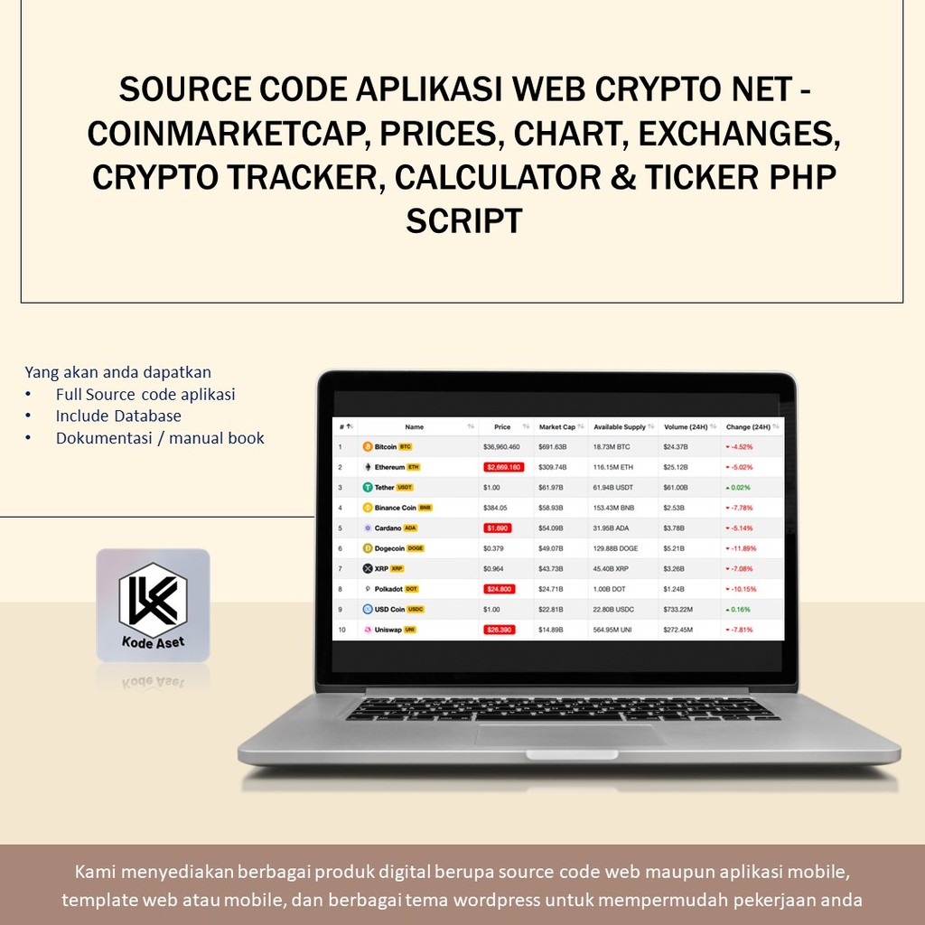 Jual SOURCE CODE APLIKASI WEB CRYPTO NET - COINMARKETCAP, PRICES, CHART ...