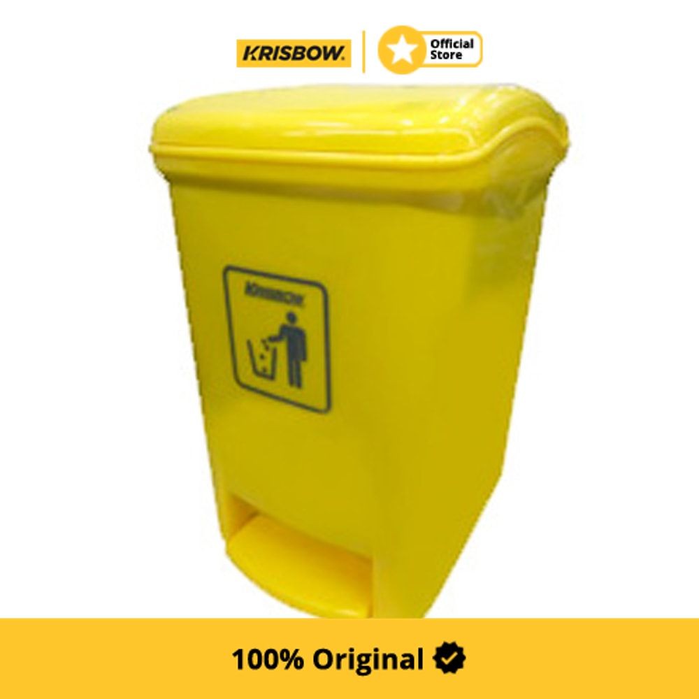Jual Krisbow Dust Bin Tempat Sampah Outdoor Pedal 8 Ltr - Kuning | Shopee Indonesia
