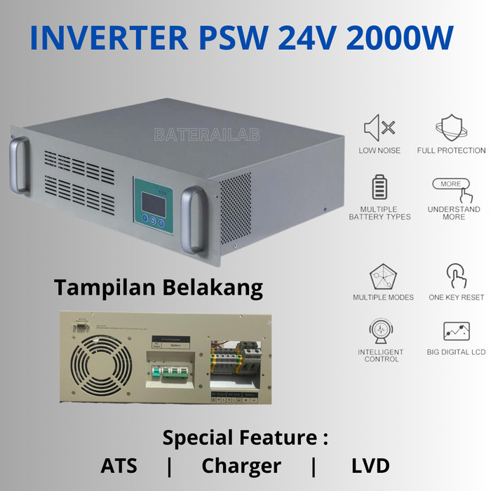 Jual 24V 2000W Rackmount Offgrid Inverter Trafo Toroid Include Charger ...