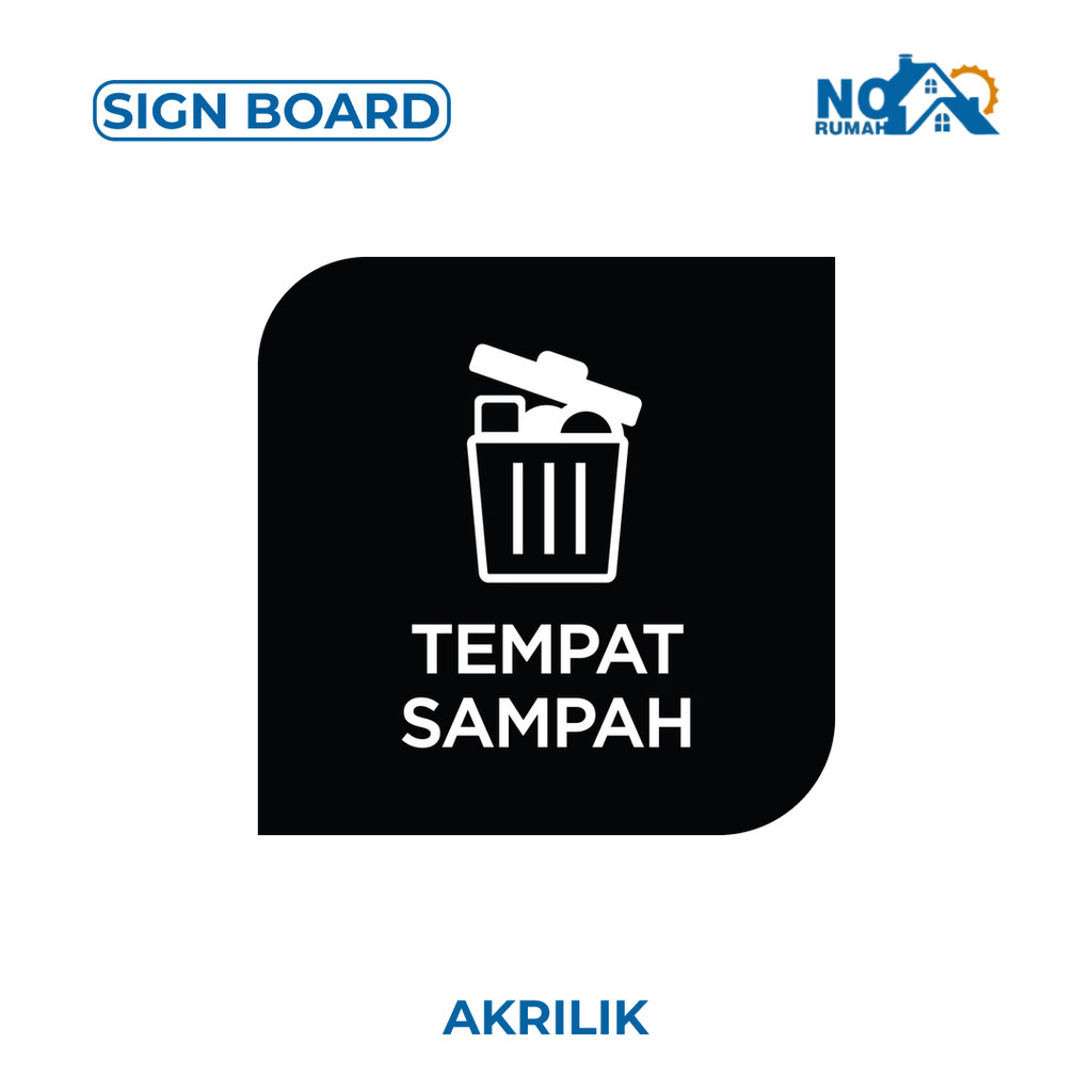 Jual Tempat Sampah Signage Board Akrilik Tempel Dinding Papan Acrylic ...