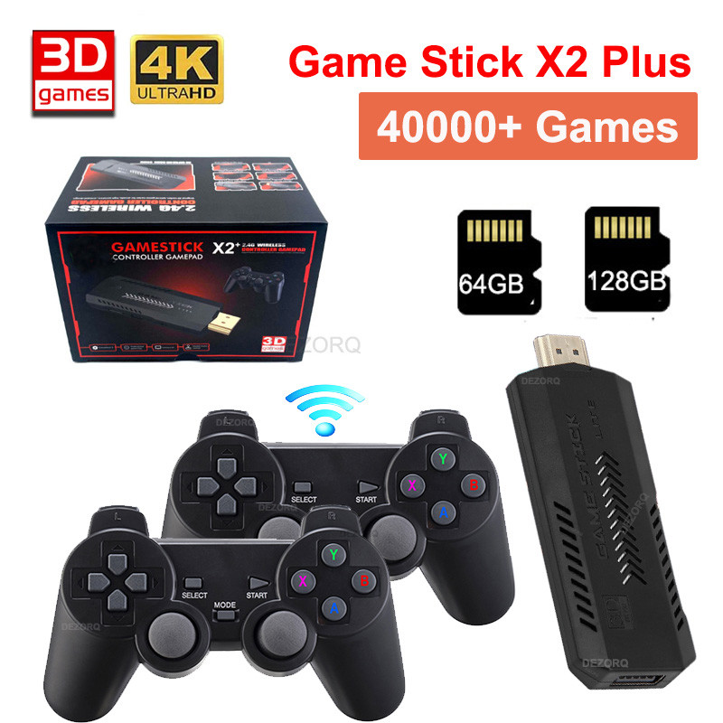 Jual Game Stick X2 Plus Video Game Console 4K 40000 Games GD10 Plus Double Wireless Controller ...