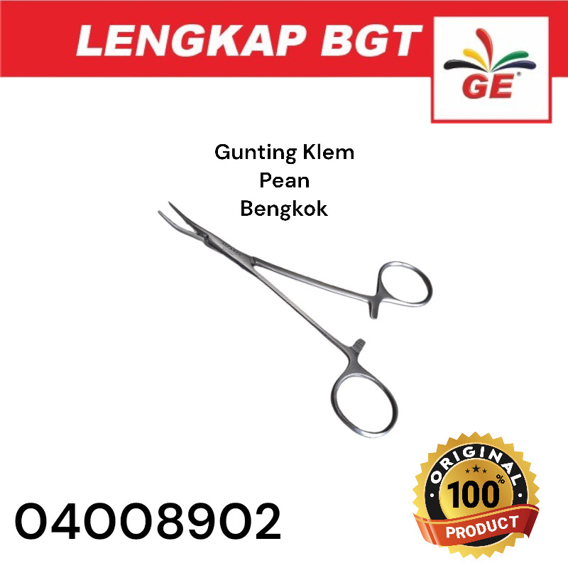 Jual Gunting Pean Klem Kocher Bengkok 14 cm Stainles Steel - 04008902 ...