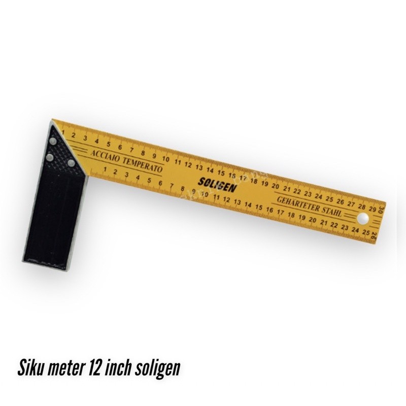 Jual Siku meter penggaris siku tukang tebal 12” 30cm Soligen | Shopee ...