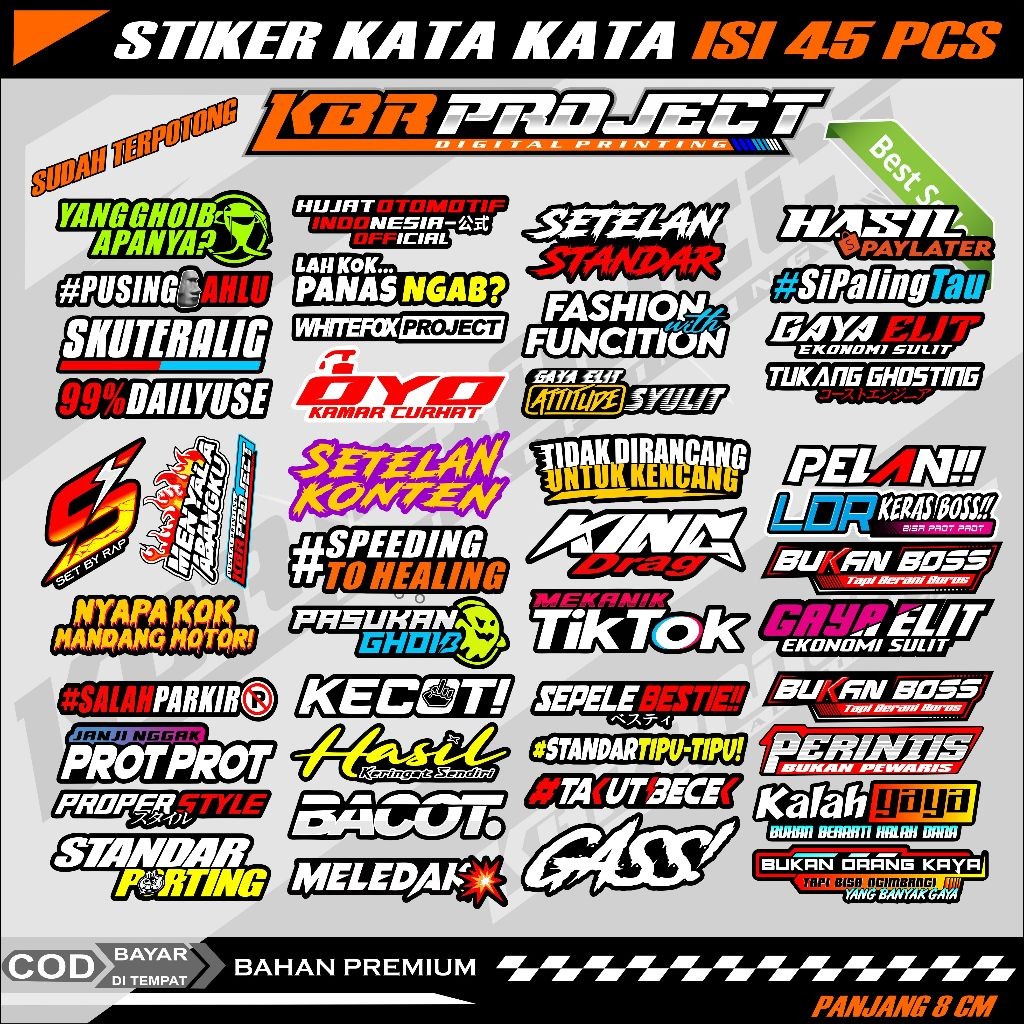 Jual Stiker Kata Kata VIRAL Set Pack Terbaru Viral Isi 45 pcs sudah ...