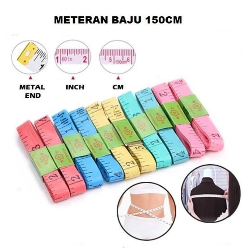 Jual METERAN PITA UKUR Baju Alat Ukur Badan Pita Pengukur Mini Penjahit ...