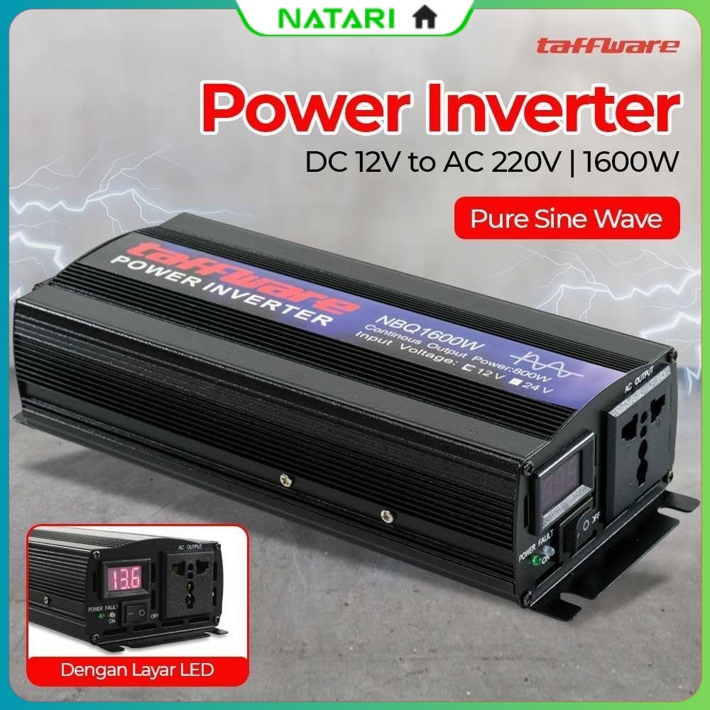 Jual Taffware Power Inverter Mobil Pure Sine Wave DC 12V to AC 220V ...