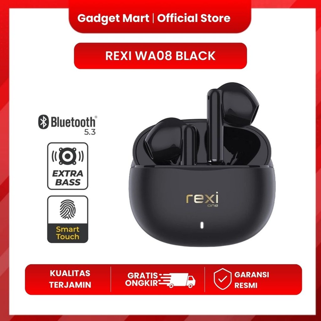Jual TWS Rexione WA08 Extra Bass True Wireless Stereo Black | Shopee ...