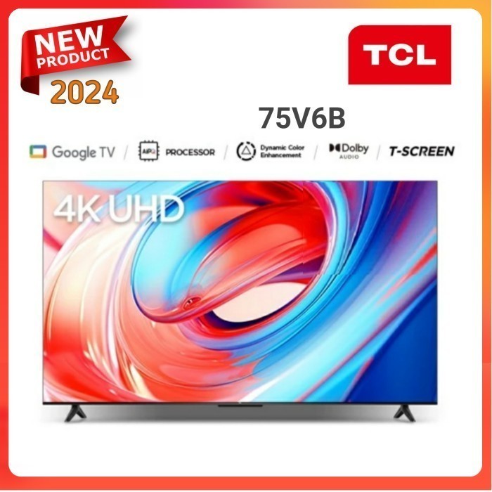Jual TCL 75V6B 4K UHD Google TV - T-Screen - Dolby Audio - HDR10 - AiPQ Processor - Multiple Eye ...