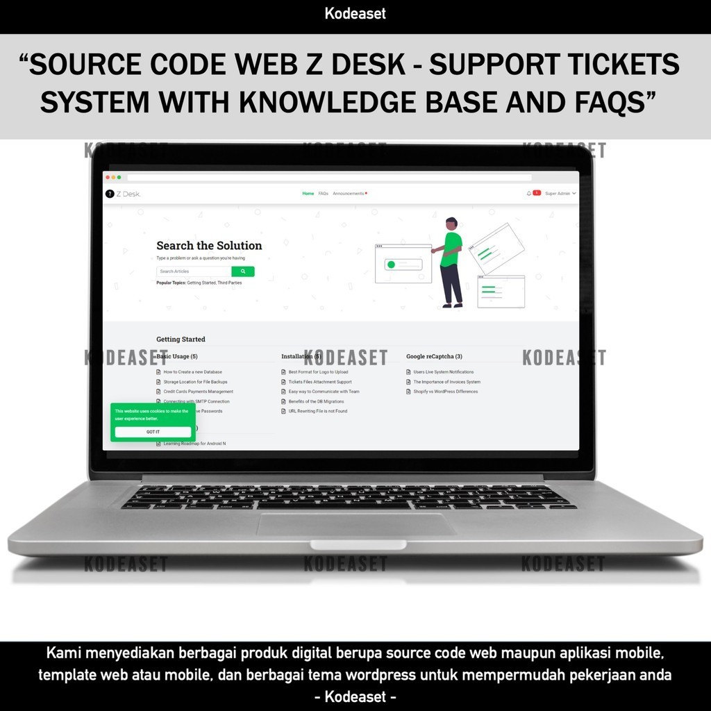 Jual SOURCE CODE APLIKASI WEB Z DESK - SUPPORT TICKETS SYSTEM WITH ...