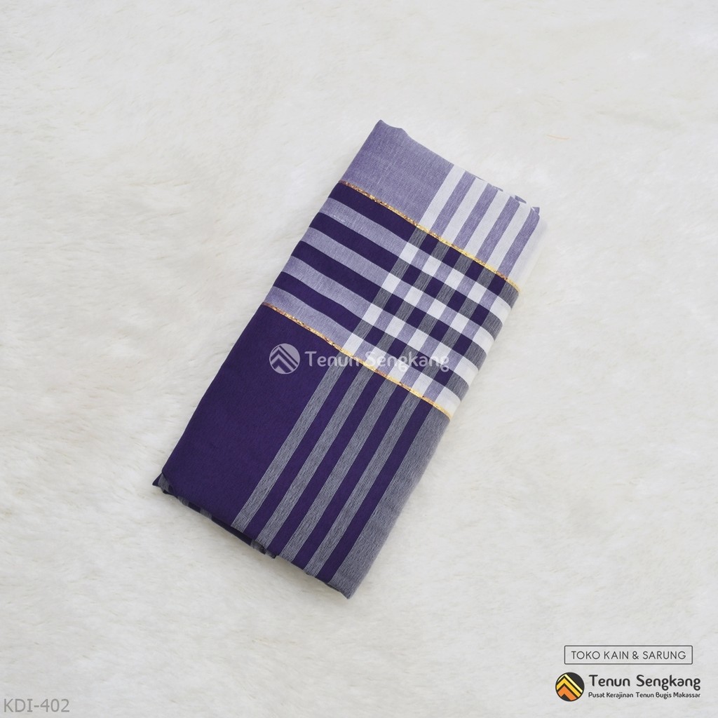 Jual Sarung Bugis Kotak Kadei Besar Sutra Makassar Ungu Putih - Tenun ...