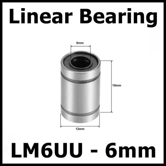 Jual LM6UU Linier Bearing Bushing 6mm CNC 3D Printer Mekanik Machine ...