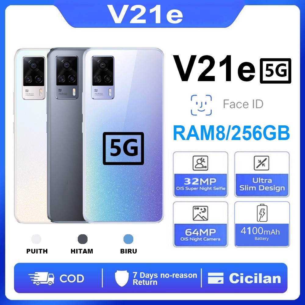 Jual hp 5g v21e ram 8/256 gb 6.44-inch 64MP Face ID telephone Handphone ...