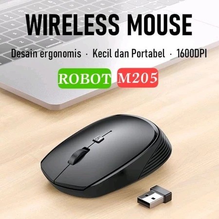 Jual Mouse Wireless Bluetooth ROBOT M205 2.4G Original / Mouse Tanpa ...