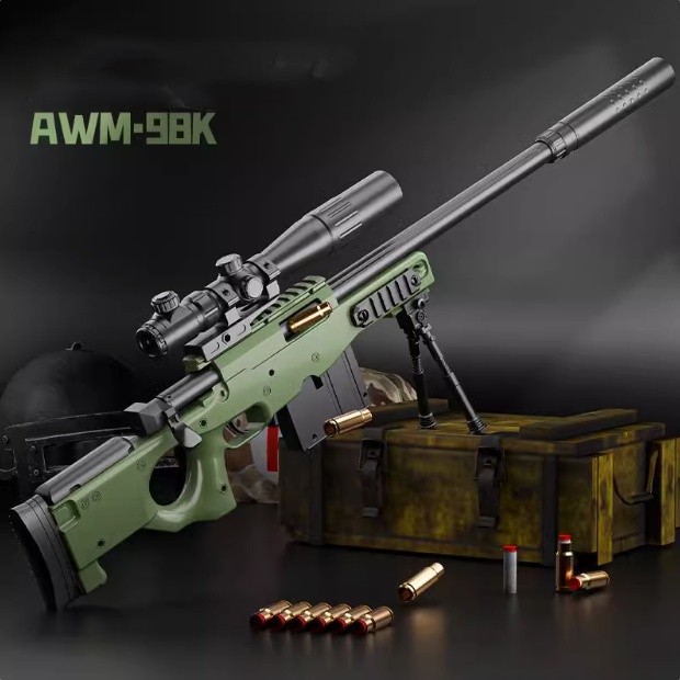 Jual KV38DS Barrett Sniper Gun Shell Throwing Simulation Large AWM Soft Bullet Pistol Mainan ...