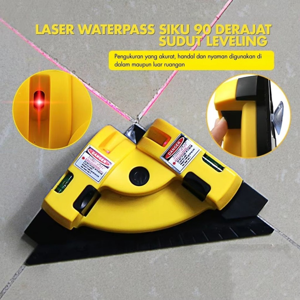 Jual Waterpass Siku 90 Derajat Sudut Laser Merah Leveling Water Pass ...