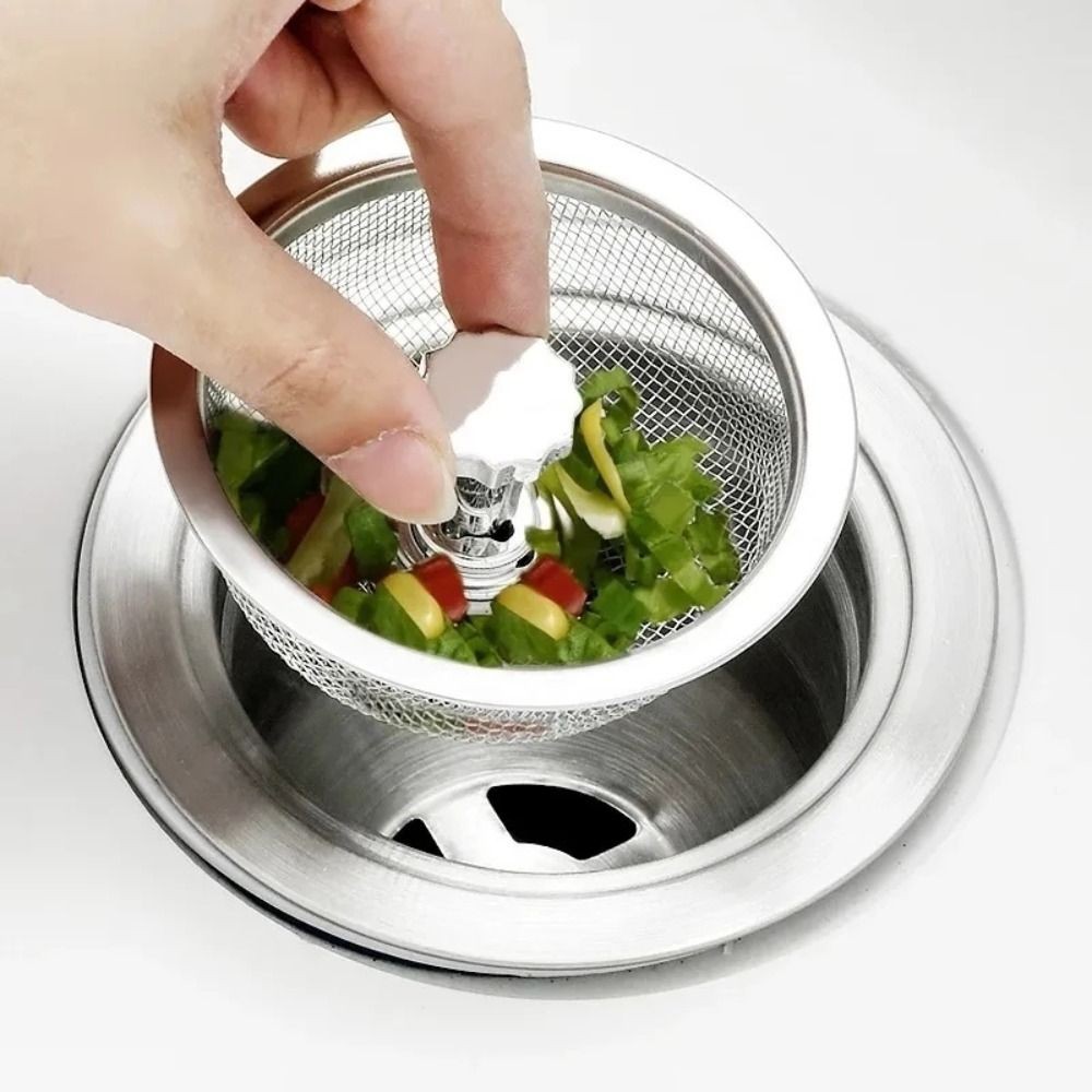 Jual Universal Sink Strainer Stainless Steel Odor Proof Cover Sink ...
