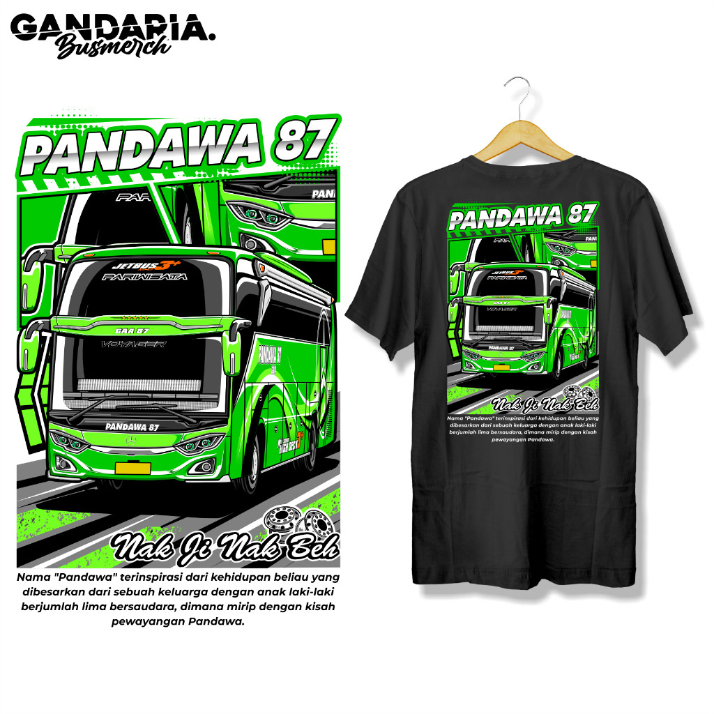 Jual KAOS BUS PANDAWA 87 GREEN | Shopee Indonesia